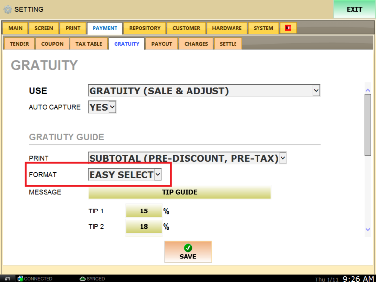 Tip Easy Select/Choose Guide – Goldenkey POS
